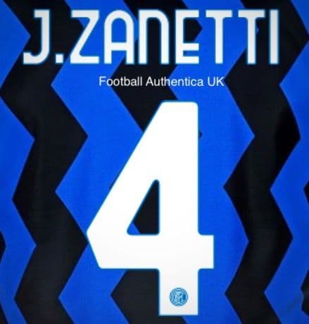 2020-21 Inter Milan J ZANETTI 4 Home Shirt Official Player Issue Size ...