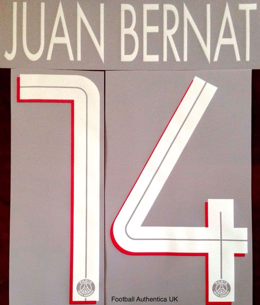 2020-21 PSG Paris UCL Home Shirt JUAN BERNAT 14 Official Player Issue ...