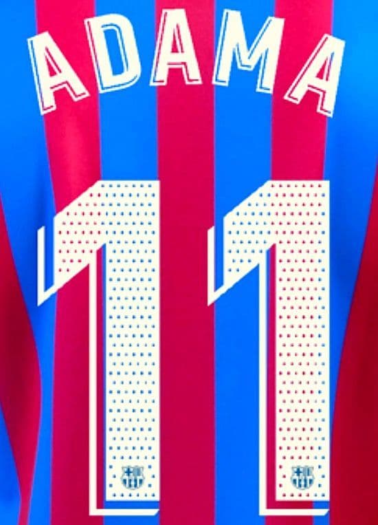 2021-22 Barcelona LA LIGA Home Shirt ADAMA 11 Official Player Issue ...