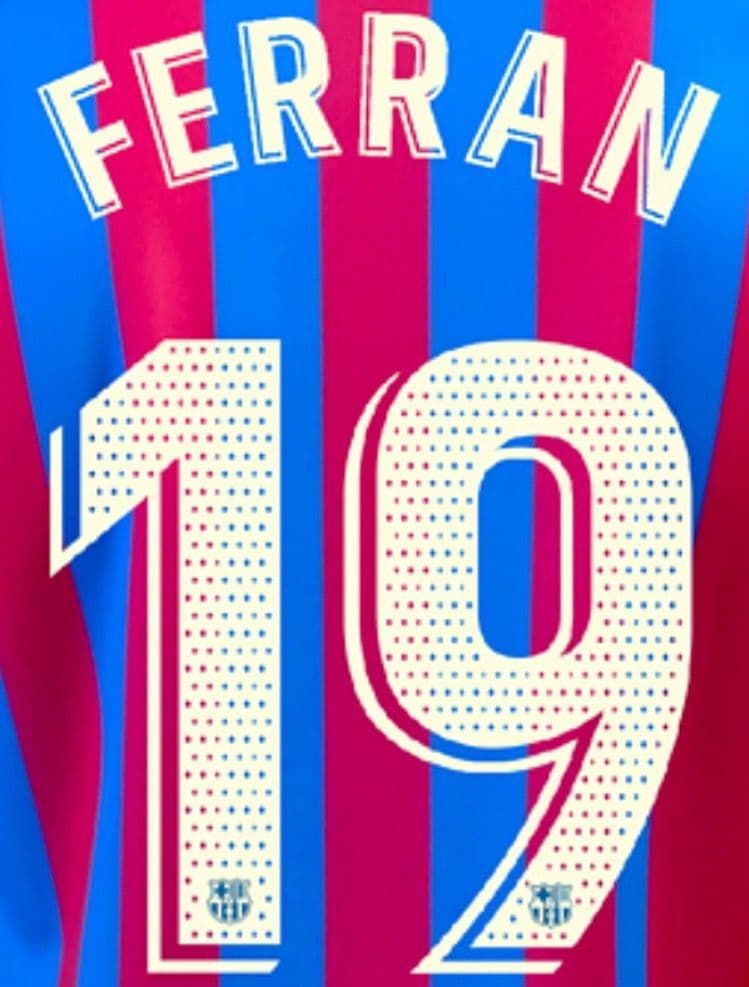 2021-22 Barcelona LA LIGA Home Shirt FERRAN 19 Official Player Issue ...