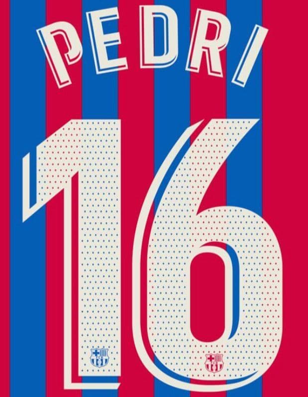 2021-22 Barcelona LA LIGA Home Shirt PEDRI 16 Official Player Issue ...