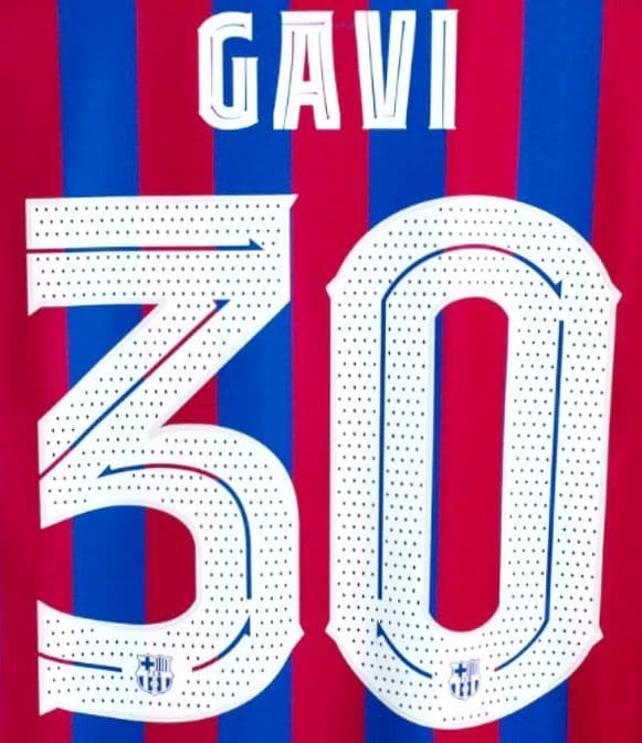 2021-22 Barcelona UCL Home Shirt GAVI 30 Official Player Issue Match ...