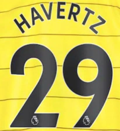 2021-22 Chelsea Away Shirt HAVERTZ 29 Official Player Issue Size Name ...