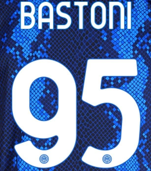2021-22 Inter Milan BASTONI 95 Home Shirt Official Player Issue Size ...