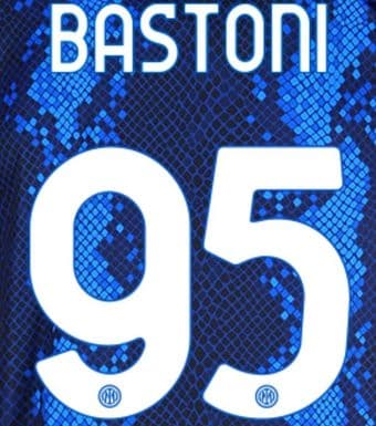 2021-22 Inter Milan BASTONI 95 Home Shirt Official Player Issue Size ...