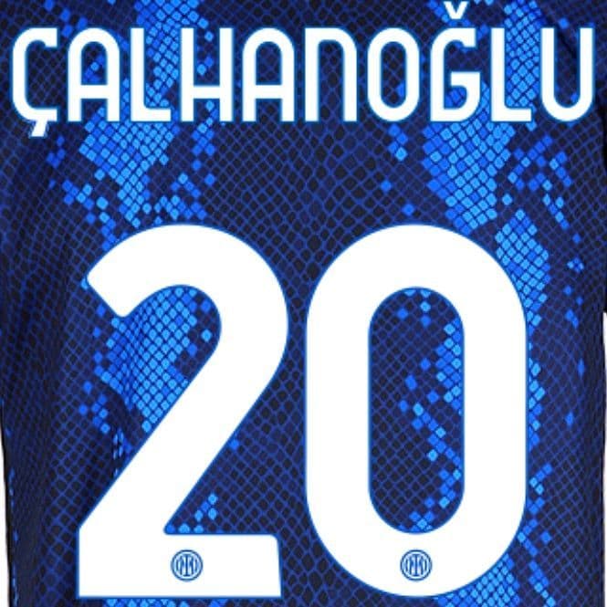 2021-22 Inter Milan CALHANOGLU 20 Home Shirt Official Player Issue Size ...