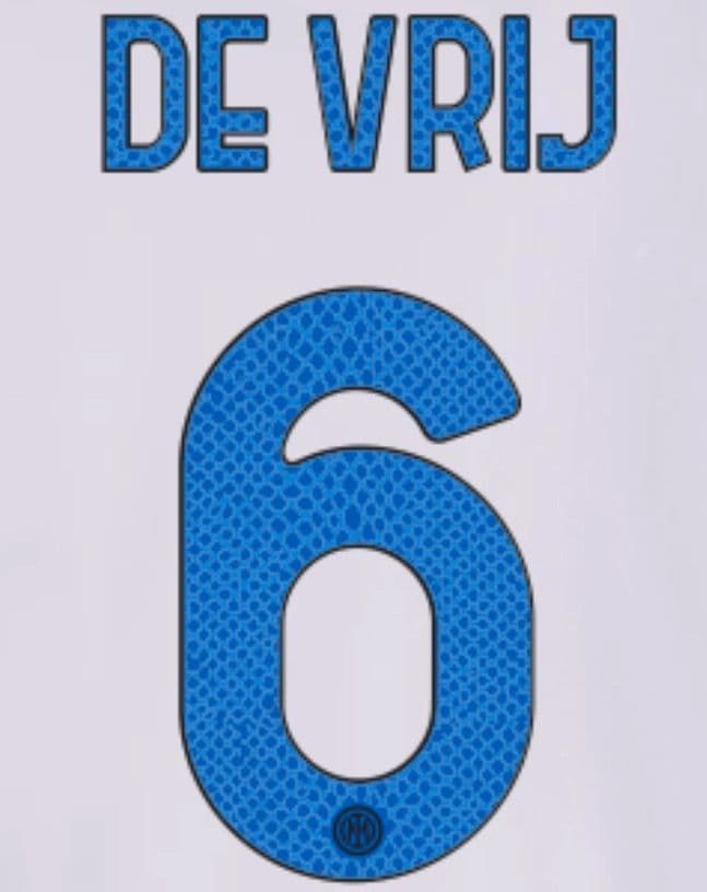 2021-22 Inter Milan DE VRIJ 6 Away Shirt Official Player Issue Size ...