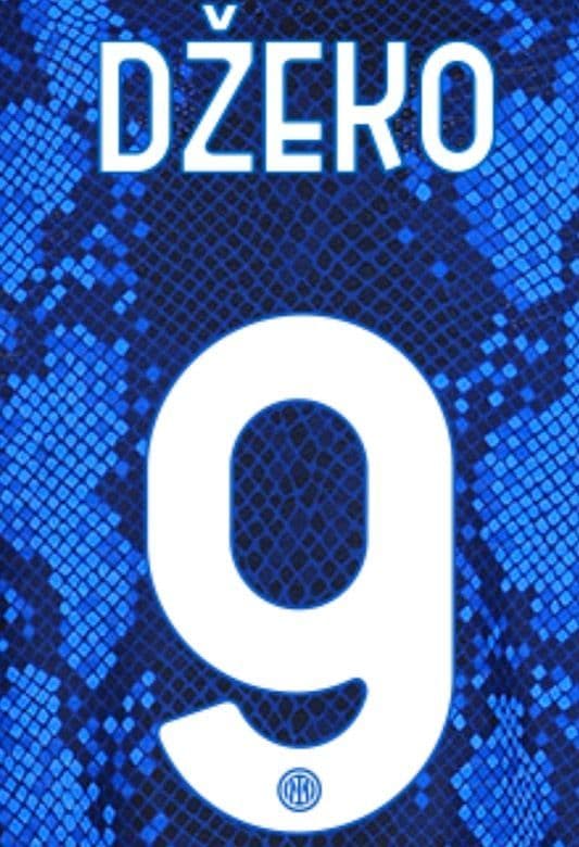2021-22 Inter Milan DZEKO 9 Home Shirt Official Player Issue Size Name ...