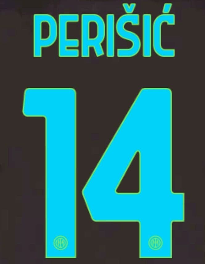 2021-22 Inter Milan Third Shirt PERISIC 14 Official Stilscreen Name ...
