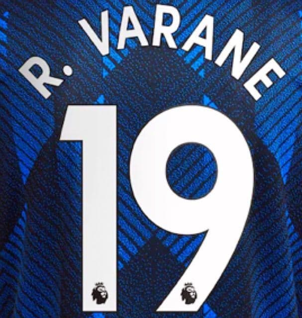 2021-22 Manchester United Home/Third Shirt R VARANE 19 Official ...