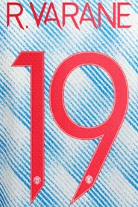 2021-22 Manchester United UCL & FA CUP Away Shirt R VARANE 19 Official ...