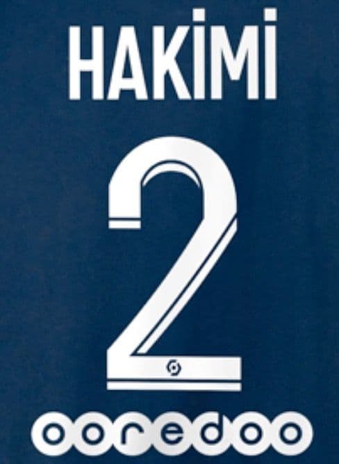 2021-22 PSG Paris HAKIMI 2 Home/Third Shirt Official Player Issue Size ...