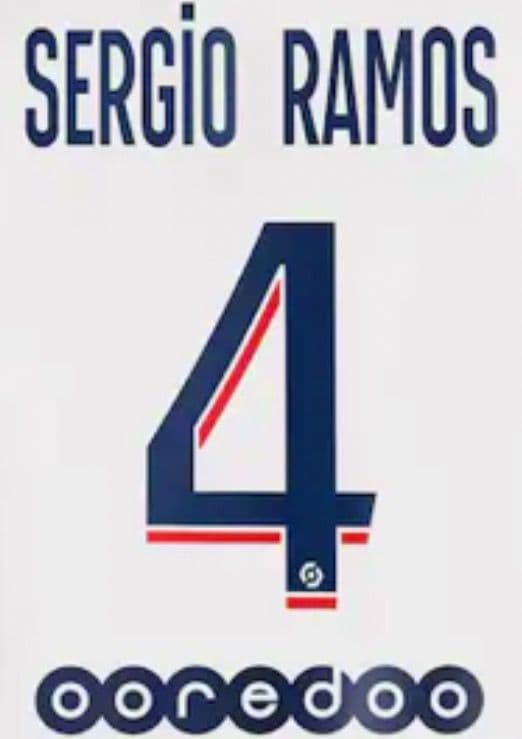 2021-22 PSG Paris SERGIO RAMOS 4 Fourth Shirt Official Player Issue ...