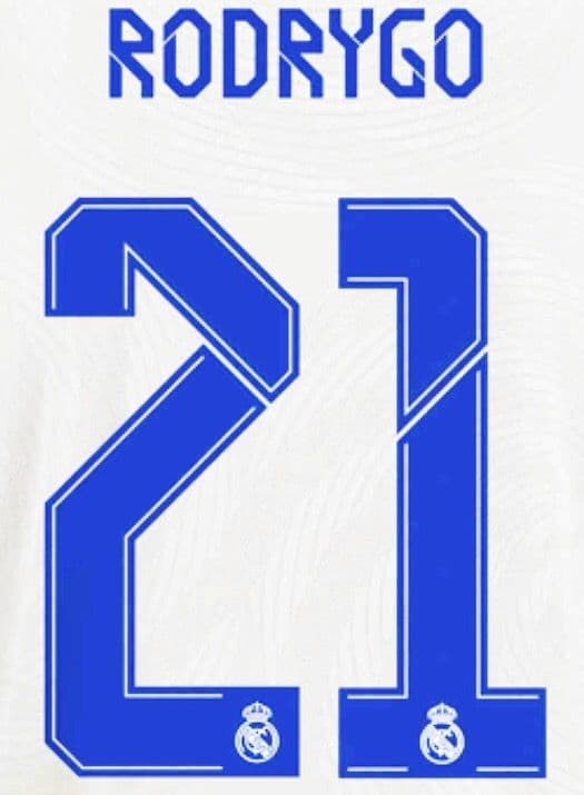 2021-22 Real Madrid UCL Home Shirt RODRYGO 21 Official Player Issue ...