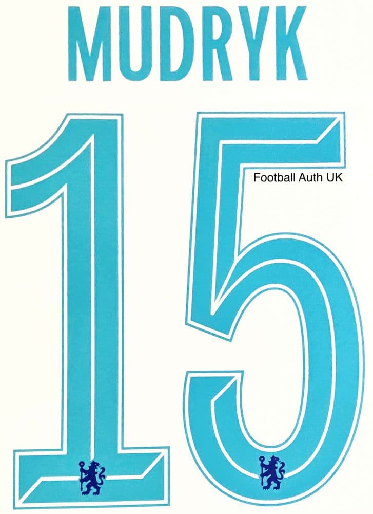 2022-23 Chelsea UCL & FA CUP Away Shirt MUDRYK 15 Official Player Issue ...