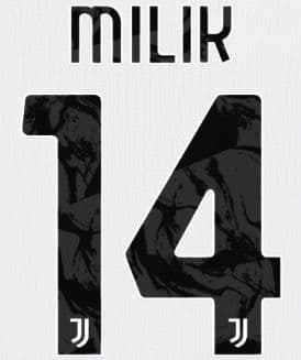 2022-23 Juventus MILIK 14 Home Shirt Official Football Name Number Set