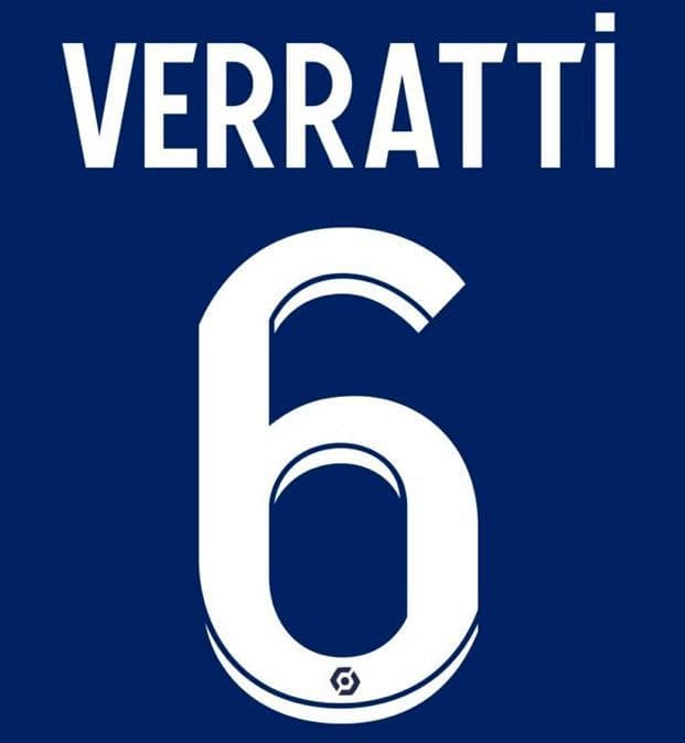 2022-23 PSG Paris LIGUE 1 Home Shirt VERRATTI 6 Official Player Issue ...