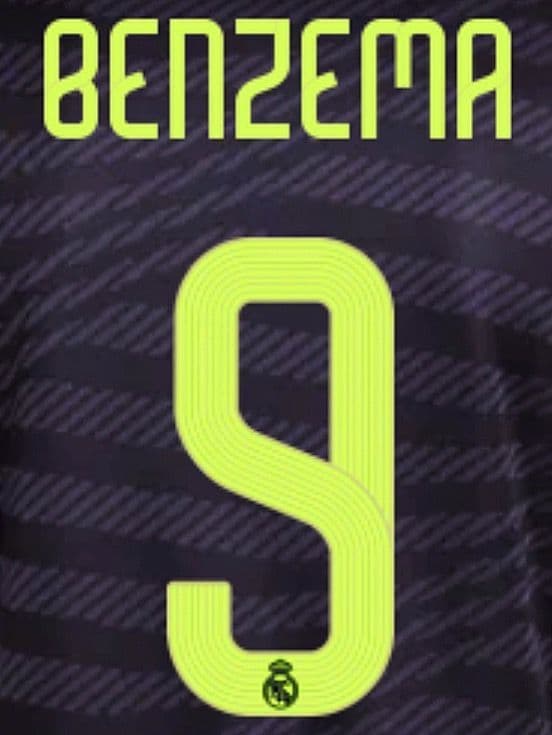 2022-23 Real Madrid UCL Third Shirt BENZEMA 9 Official Player Issue ...
