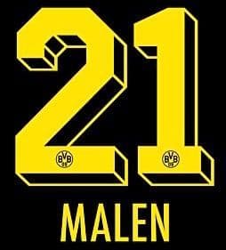 2022-24 Dortmund Away Shirt MALEN 21 Official Player Issue Size Name ...