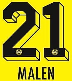 2022-24 Dortmund Home Shirt MALEN 21 Official Player Issue Size Name ...