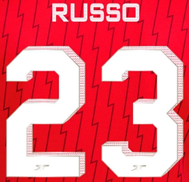 2023-24 Arsenal Club Cup Style Home Shirt RUSSO 23 Official Player ...