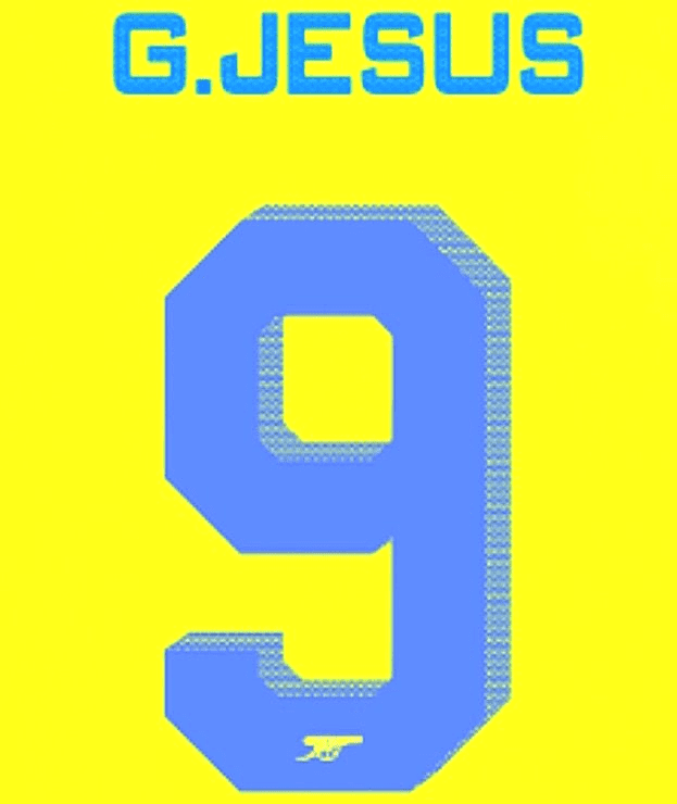 2023-24 Arsenal UCL & FA CUP Away Shirt G JESUS 9 Official Player Issue ...
