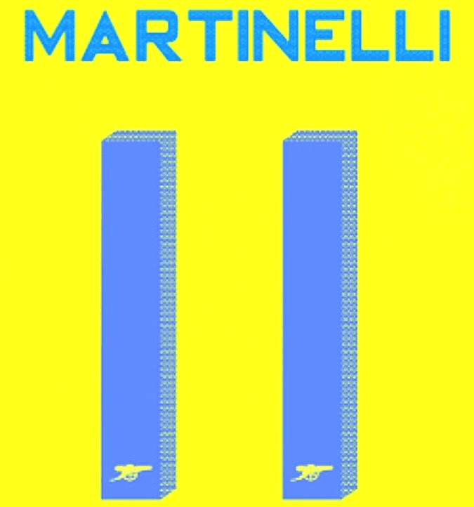 2023-24 Arsenal UCL & FA CUP Away Shirt MARTINELLI 11 Official Player ...
