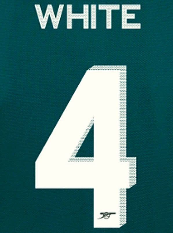 2023-24 Arsenal UCL & FA CUP Third Shirt WHITE 4 Official Player Issue ...