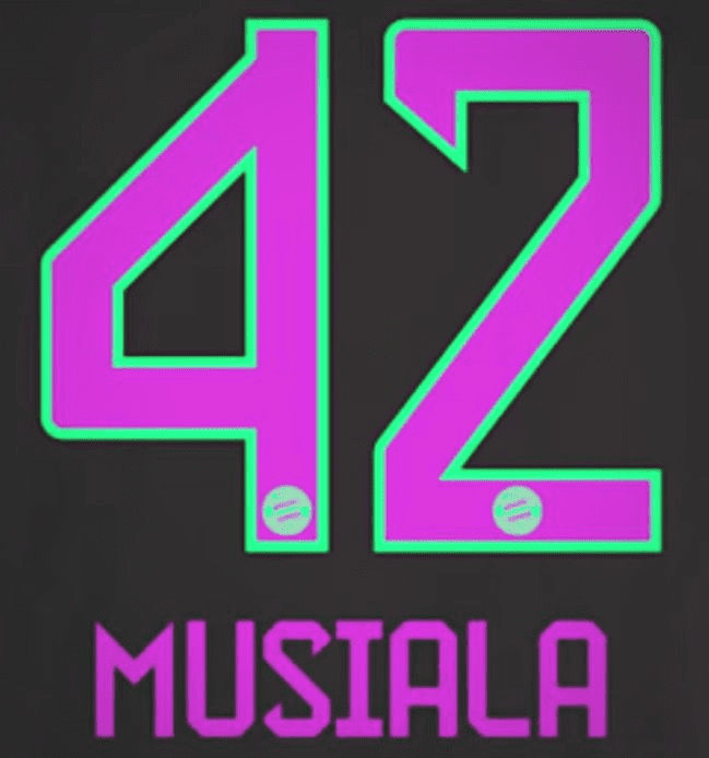 2023-24 Bayern Munich Away Shirt MUSIALA 42 Official Football Name ...