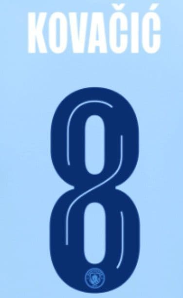 2023-24 Manchester City UCL & FA CUP Home Shirt KOVACIC 8 Official Player Issue Size Name Number Set