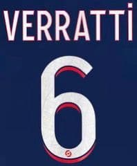 2023-24 PSG Paris LIGUE 1 Home Shirt VERRATTI 6 Official Player Issue ...