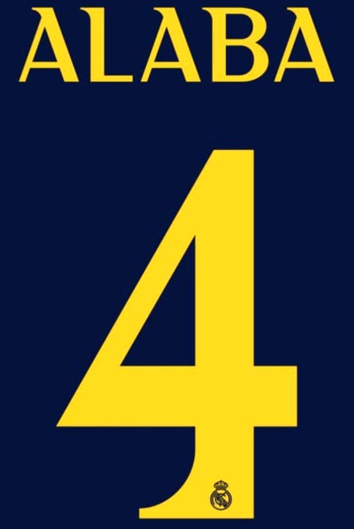 2023-24 Real Madrid UCL Away/Third Shirt ALABA 4 Official Player Issue ...