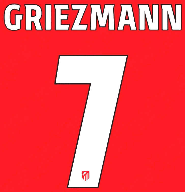 2024-25 Atletico Madrid UCL Home/Away Shirt GRIEZMANN 7 Official Player Issue Name Number Set