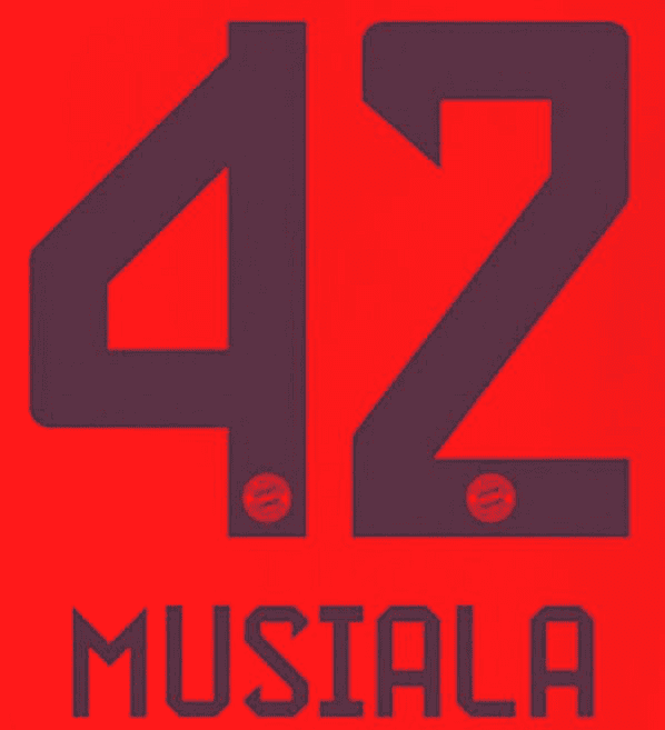 2024-25 Bayern Munich Home Shirt MUSIALA 42 Official Football Name ...
