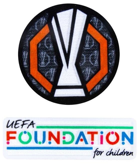 2024-25 Europa League EUROPA & UEFA FOUNDATION Official Player Issue Size Football Badge Patch Set