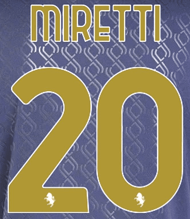 2024-25 Juventus Third Shirt MIRETTI 20 Official Player Issue Size Name ...