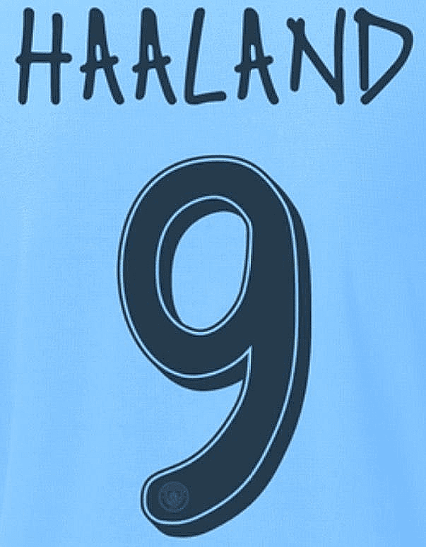 2024-25 Manchester City UCL Home/Fourth Shirt HAALAND 9 Official Player ...