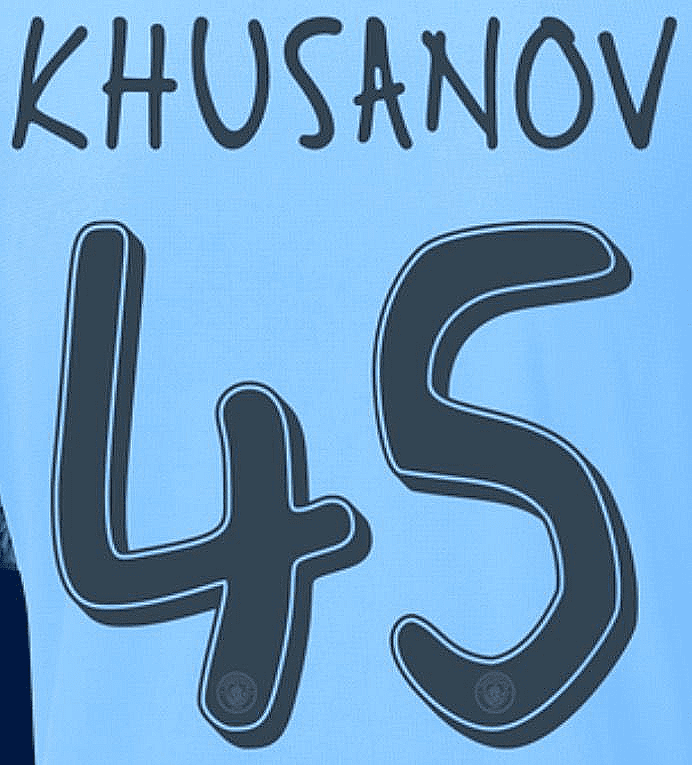 2024-25 Manchester City UCL Home/Fourth Shirt KHUSANOV 45 Official ...