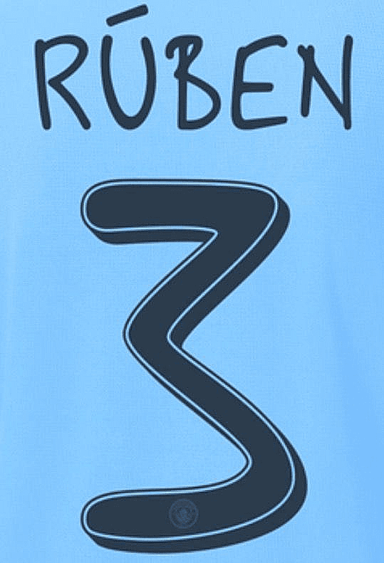 2024-25 Manchester City UCL Home/Fourth Shirt RUBEN 3 Official Player ...