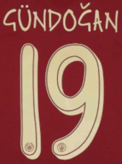 2024-25 Manchester City UCL Third Shirt GUNDOGAN 19 Official Player Issue Size Name Number Set