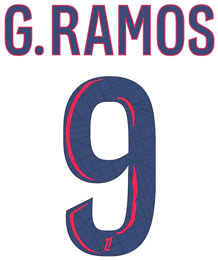 2024-25 PSG Paris LIGUE 1 Away Shirt G RAMOS 9 Official Player Issue ...