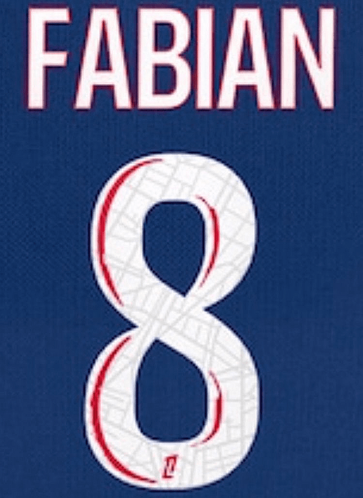 2024-25 PSG Paris LIGUE 1 Home Shirt FABIAN 8 Official Player Issue ...