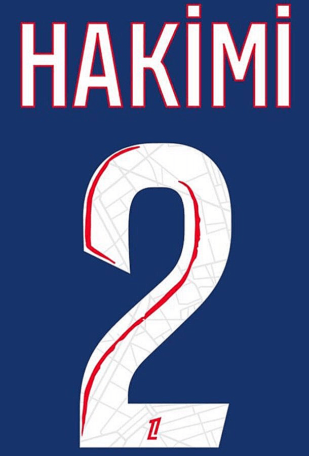 2024-25 PSG Paris LIGUE 1 Home Shirt HAKIMI 2 Official Player Issue ...