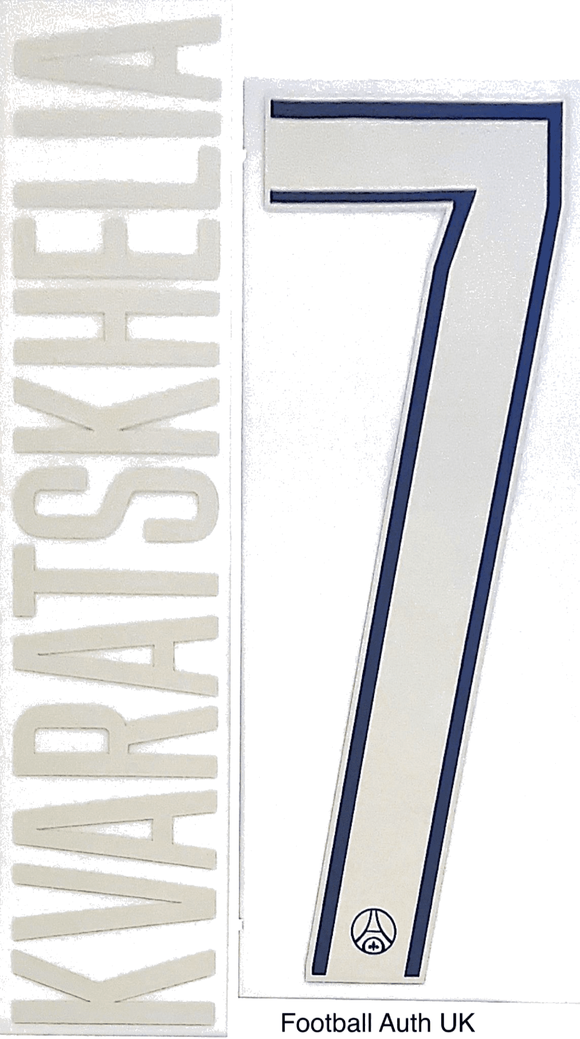 2024-25 PSG Paris St Germain UCL Fourth Shirt KVARATSKHELIA 7 Official Player Issue Name Number Set