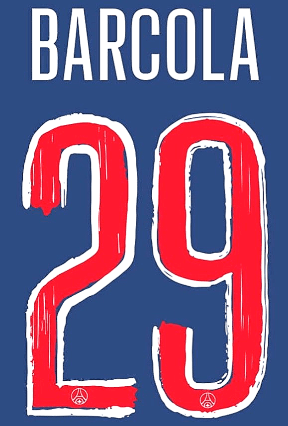 2024-25 PSG Paris St Germain UCL Home Shirt BARCOLA 29 Official Player ...