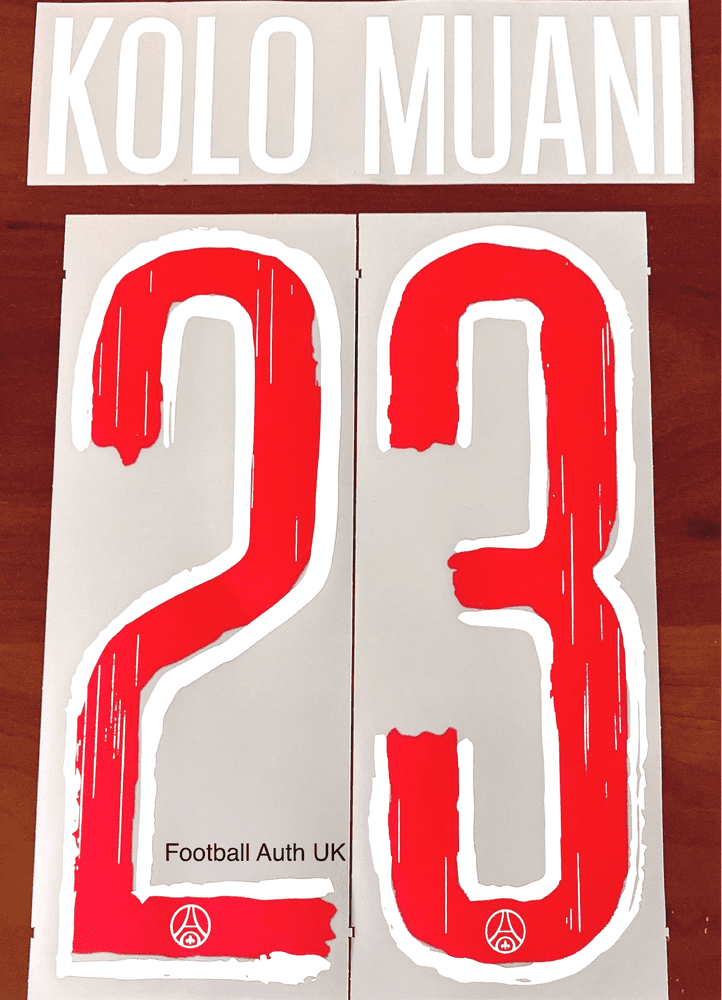 2024-25 PSG Paris St Germain UCL Home Shirt KOLO MUANI 23 Official Player Issue Name Number Set