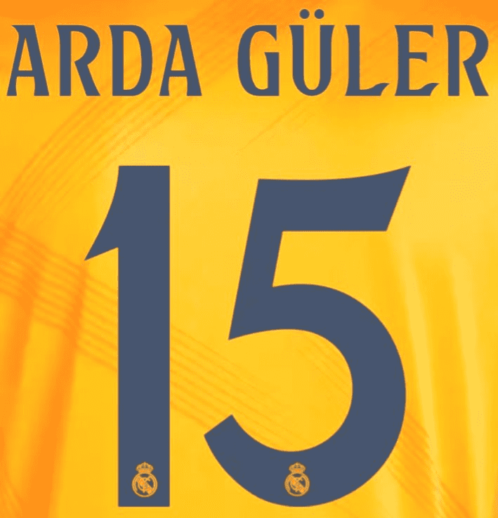 2024-25 Real Madrid UCL Away Shirt ARDA GULER 15 Official Player Issue ...