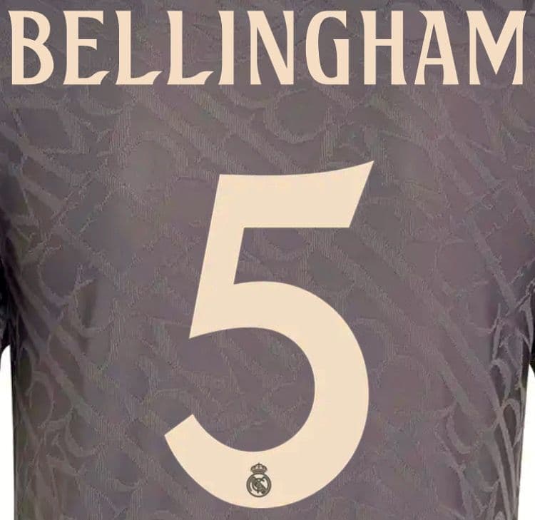 2024-25 Real Madrid UCL Third Shirt BELLINGHAM 5 Official Player Issue ...