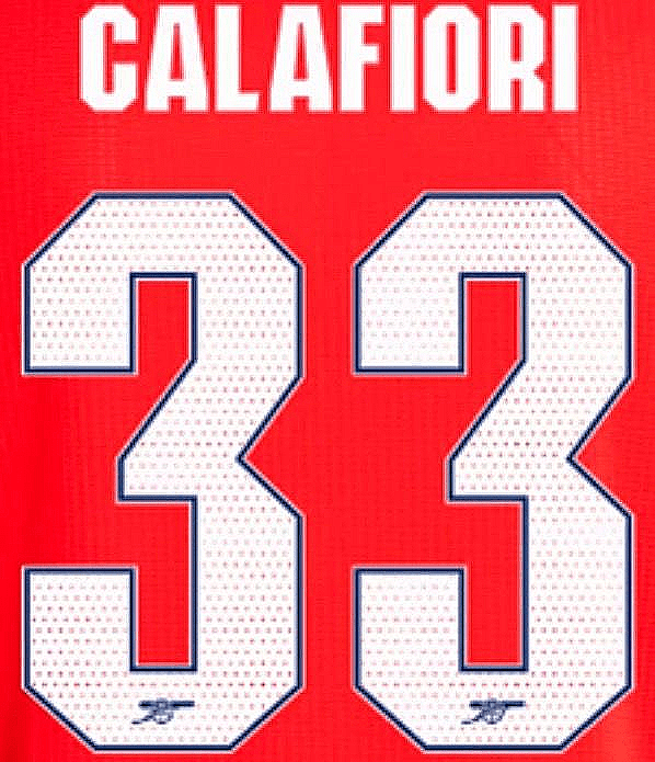 2024-26 Arsenal UCL & FA CUP Home Shirt CALAFIORI 33 Official Player ...
