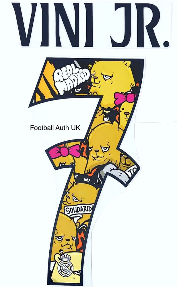 2024 Real Madrid Summer Tour Away Shirt VINI JR 7 Official Player Issue ...